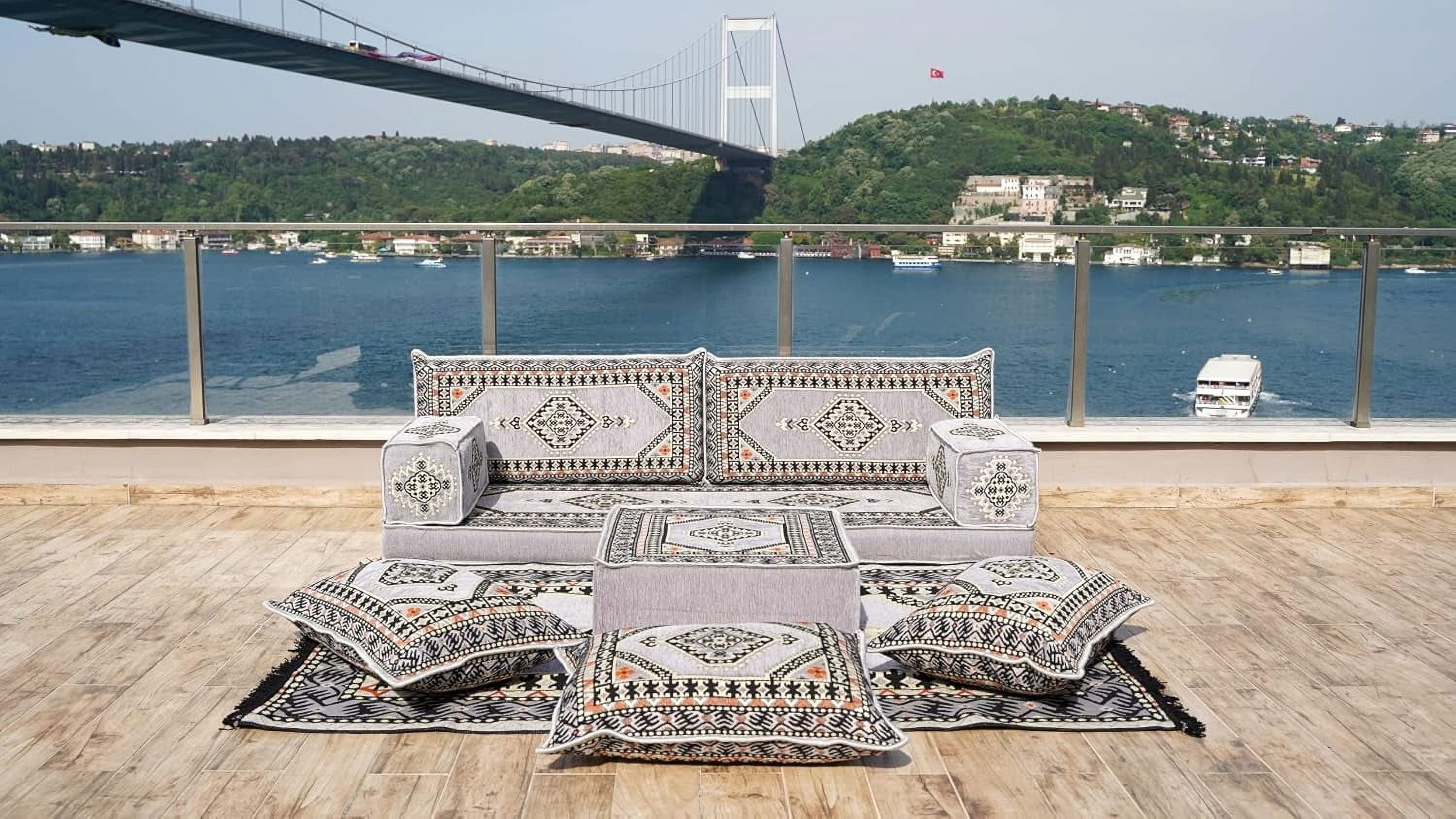 Arabic Floor Sofa Set, Gray Turkish Sofa, Modular Couch, Sofa Bed ...
