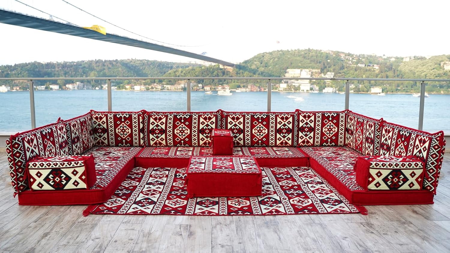 Arabic Floor Sofa Set, Moroccan Sofas, Red Turkish Sofa, Floor Cushions ...