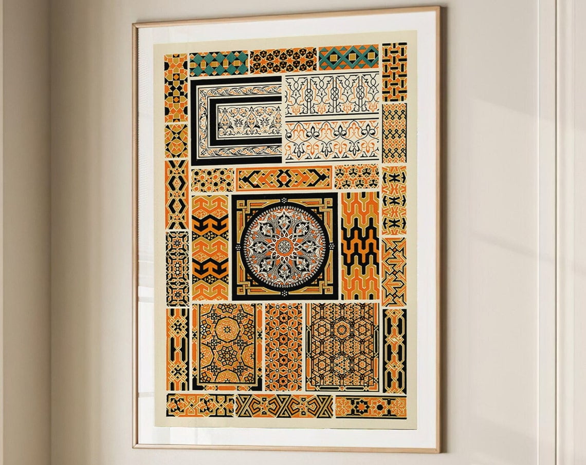 Arabic Geometric Pattern Art Print Vintage Muslim Poster Arabic Decor ...