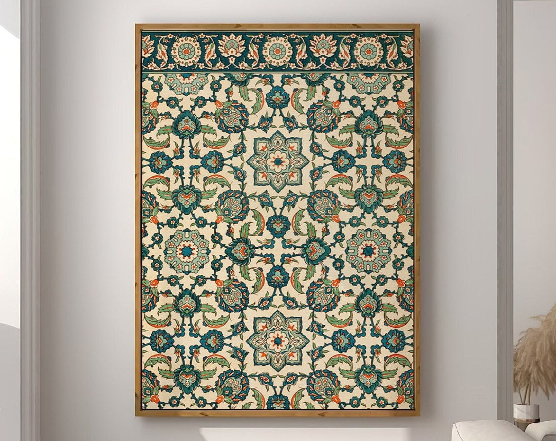 Arabic Geometric Pattern Art Print Vintage Muslim Poster Arabic Decor ...