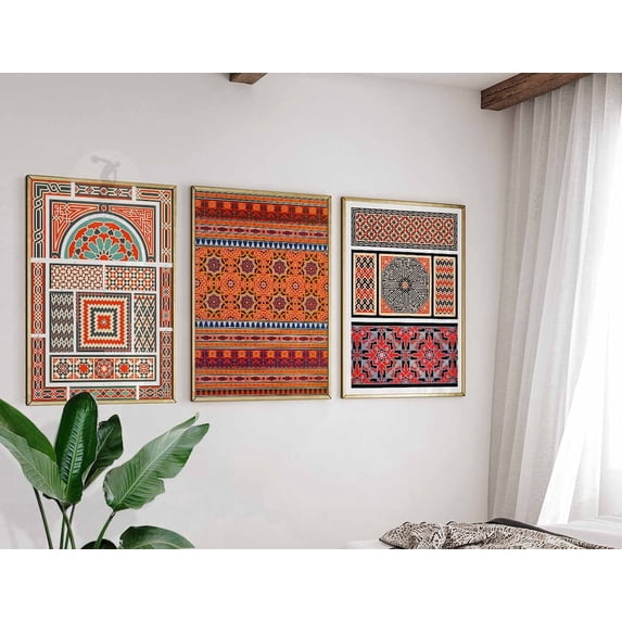 Arabic Geometric Pattern Islamic Art Set 3 Stretched Canvas 16x24 ...
