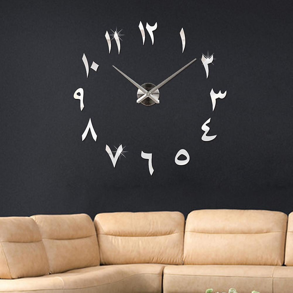 Arabic Large Modern Mute DIY Wall Clock Home Decor Gift Living Room ...