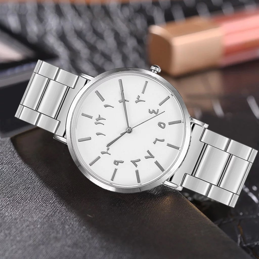 Arabic Numeral Watch Stainless Steel Oyster Band - Walmart.com