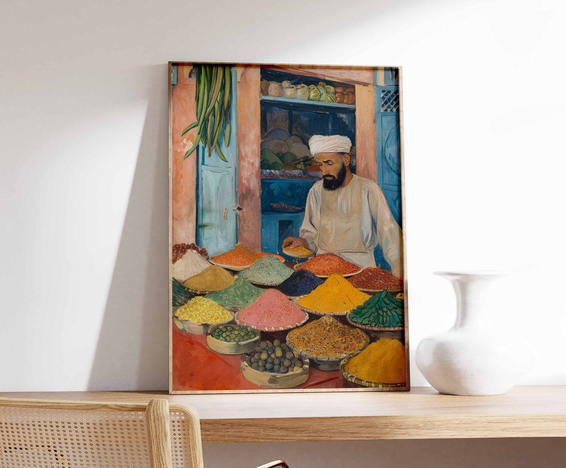 Arabic Spice Market Poster, Middle Eastern Wall Art, Islamic Decor ...