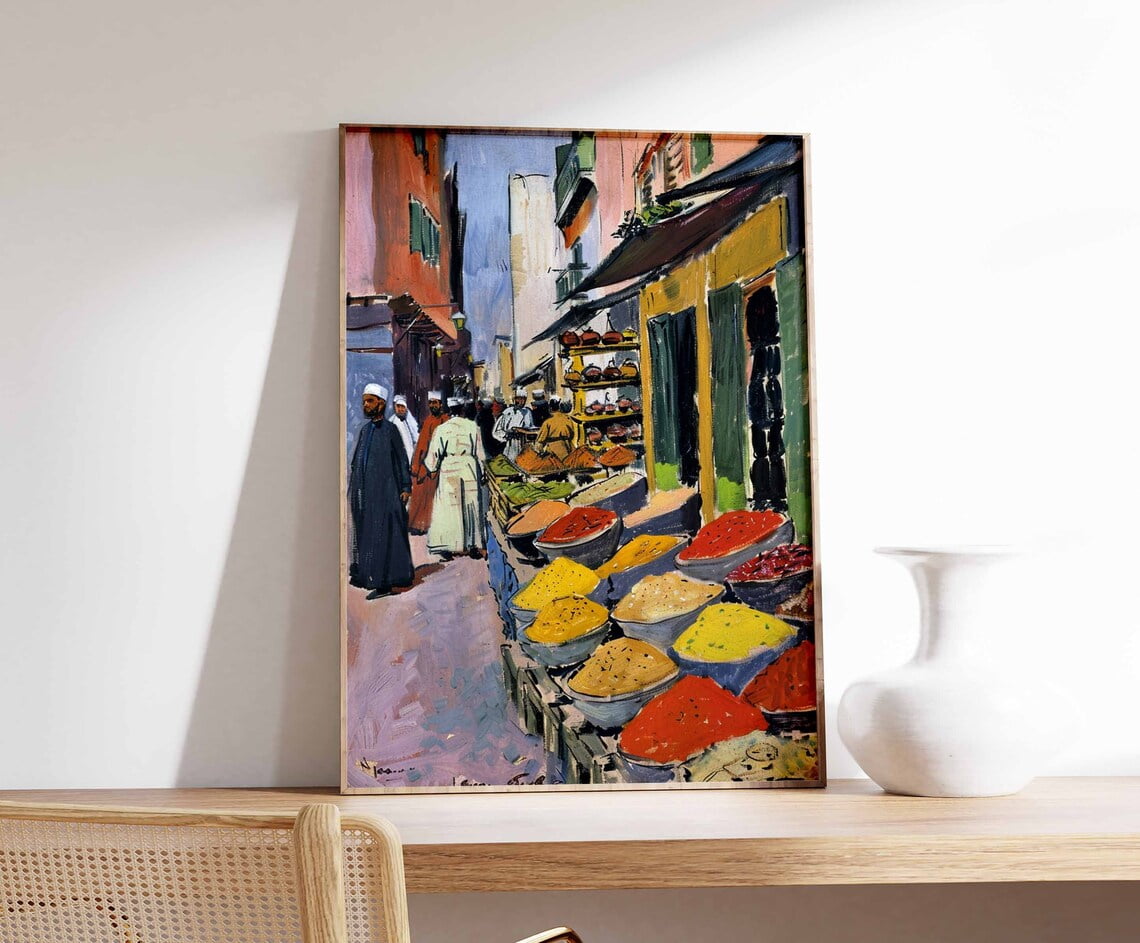 Arabic Spice Market Poster, Middle Eastern Wall Art, Islamic Decor ...