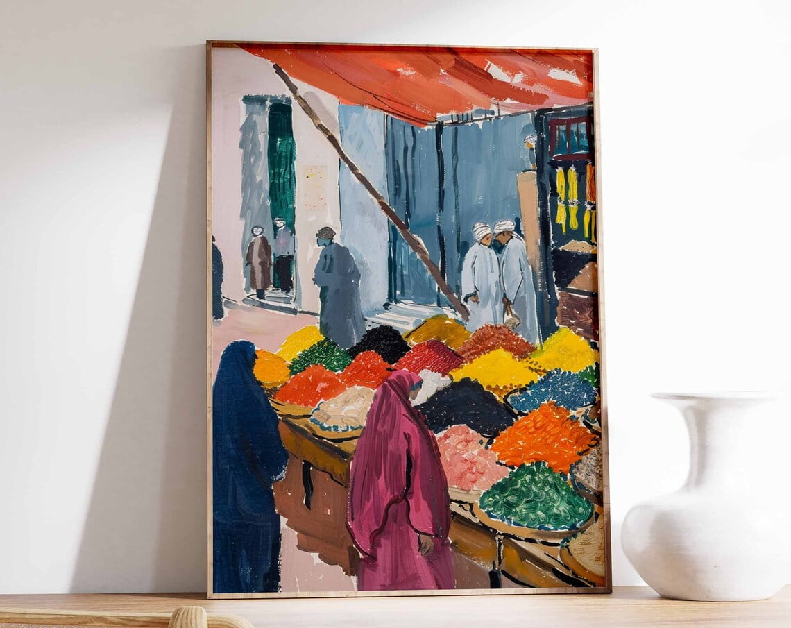 Arabic Spice Market Poster, Middle Eastern Wall Art, Islamic Decor ...