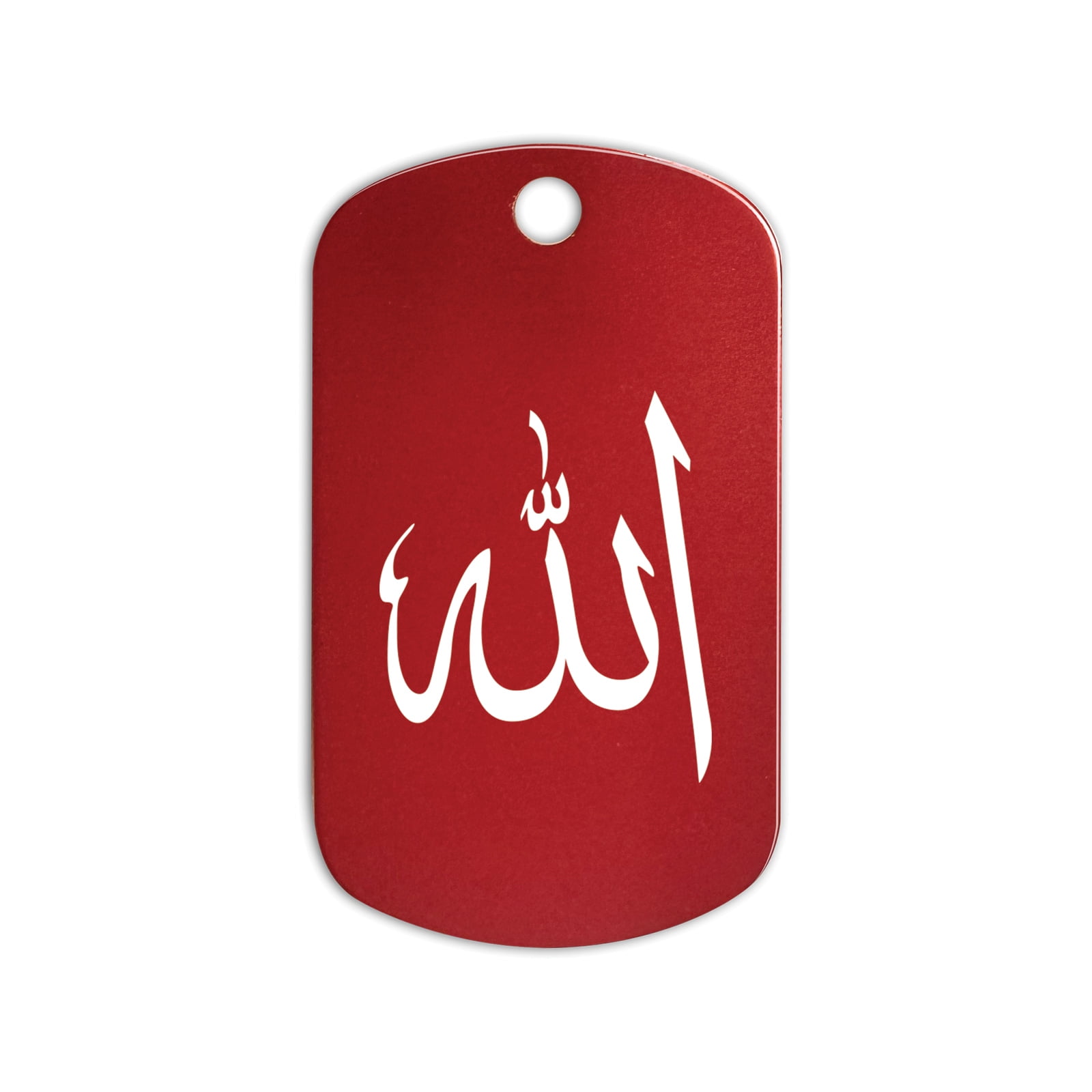 Arabic Symbol Allah GI Dog Tag Aluminum Keychain god islam muslim - Red ...