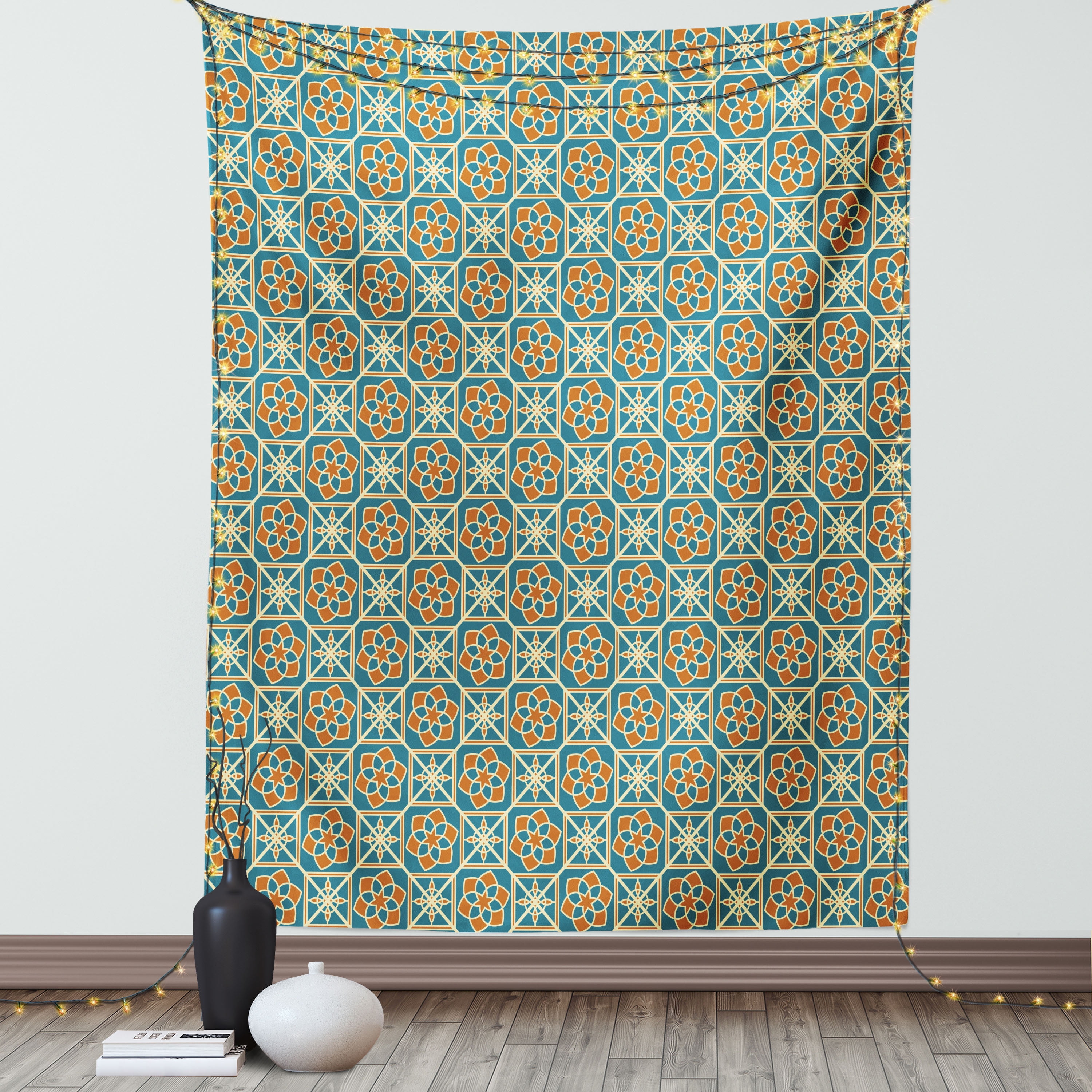 Arabic Tapestry, Arabesque Style Flower Arrangement Daffodils Ancient ...