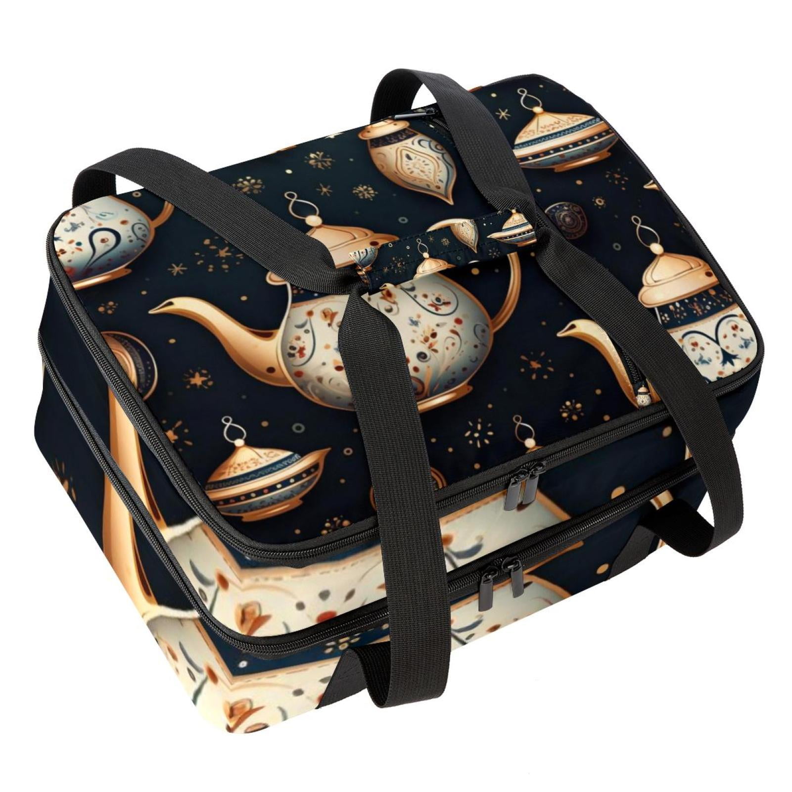 Arabic Teapot Double Layered Insulated Lunch Bag with Two Compartments ...