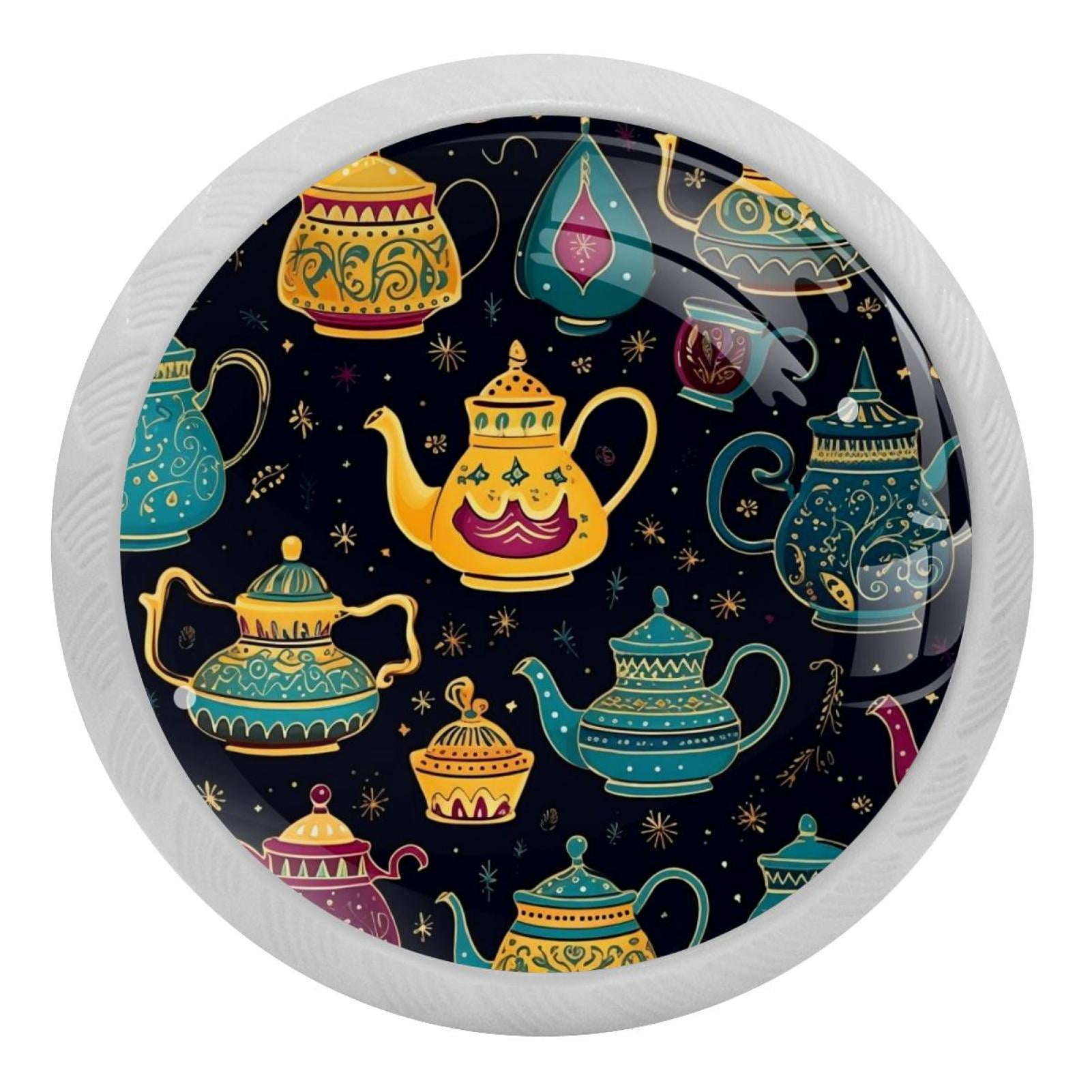 Arabic Teapot Glow-in-the-Dark Round Cabinet Knobs - Fluorescent Drawer ...
