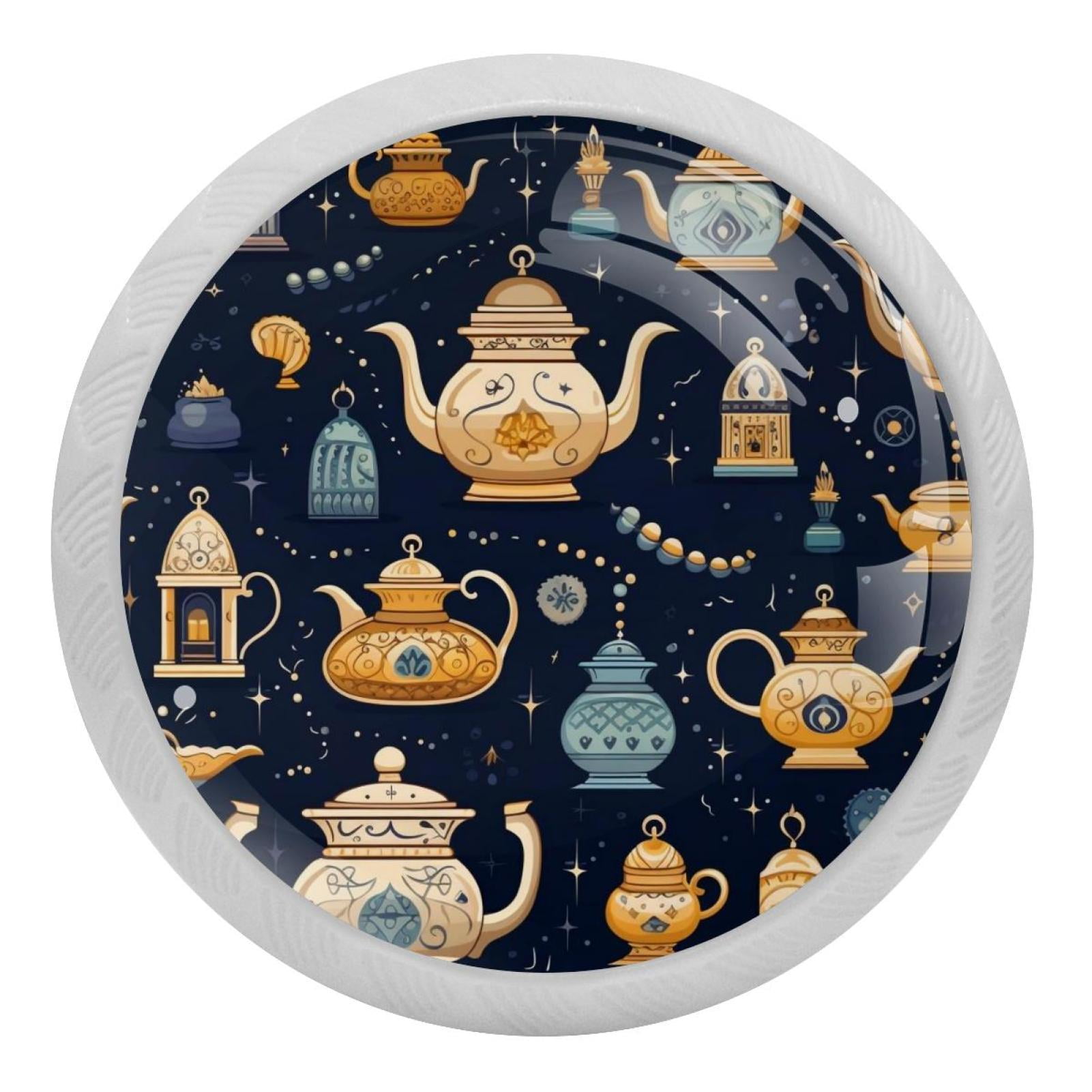 Arabic Teapot Round Glow-in-the-Dark Door Knobs 4-Pack with Screws ...