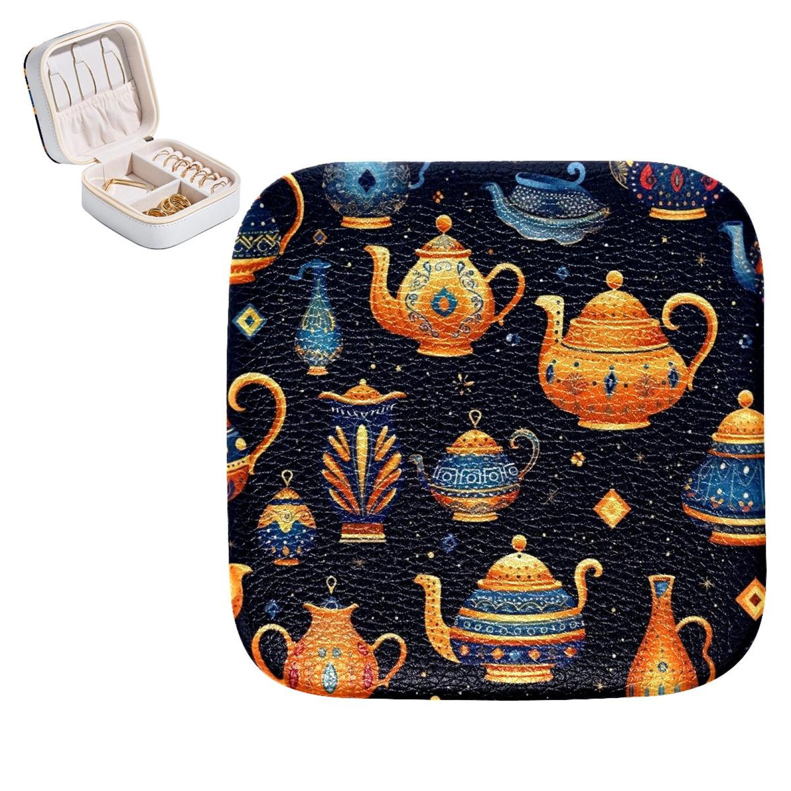 Arabic Teapot Travel Portable Square Jewelry Box Earrings Necklaces ...