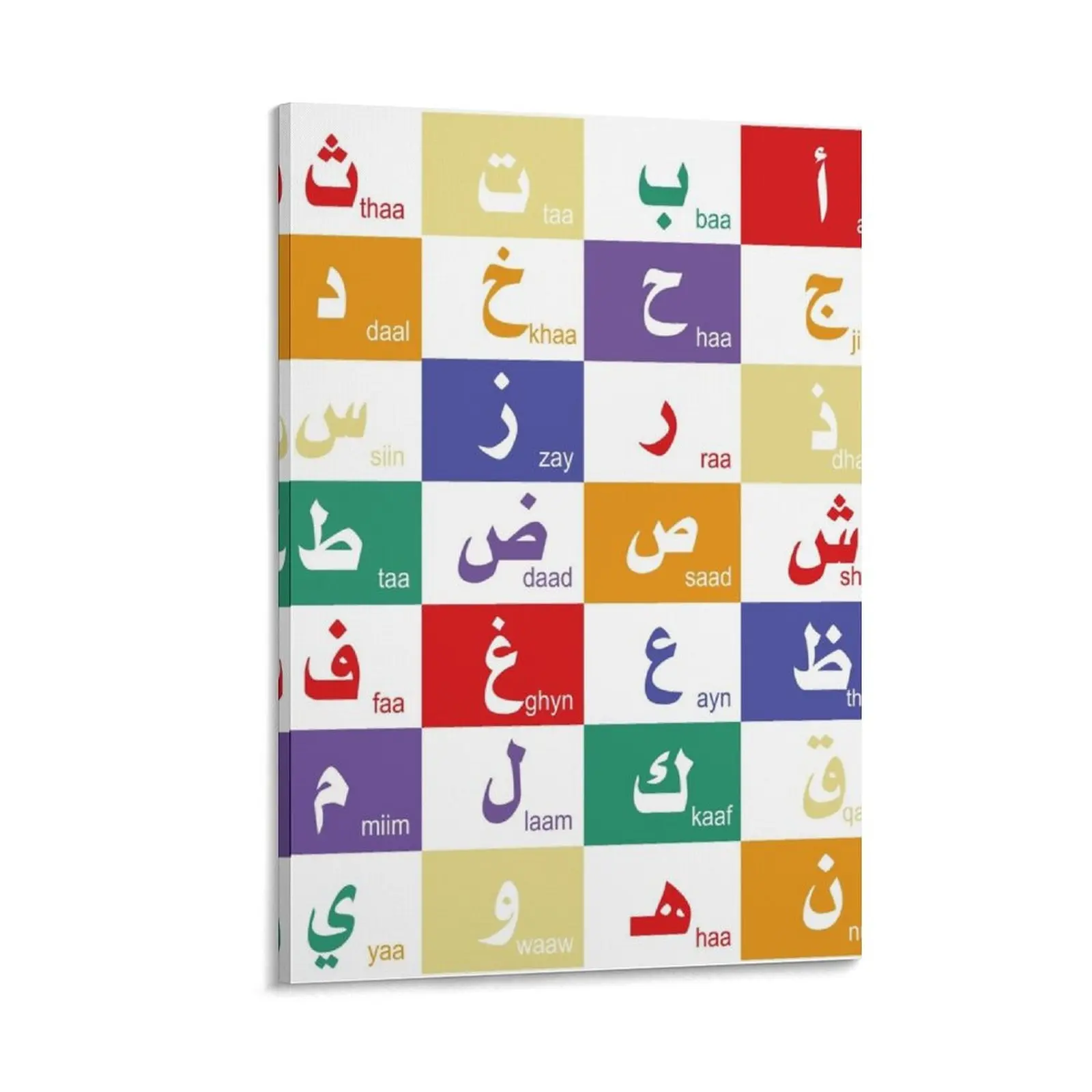 Arabic letters phonics | Arabic alphabet Letters Canvas Painting poster ...