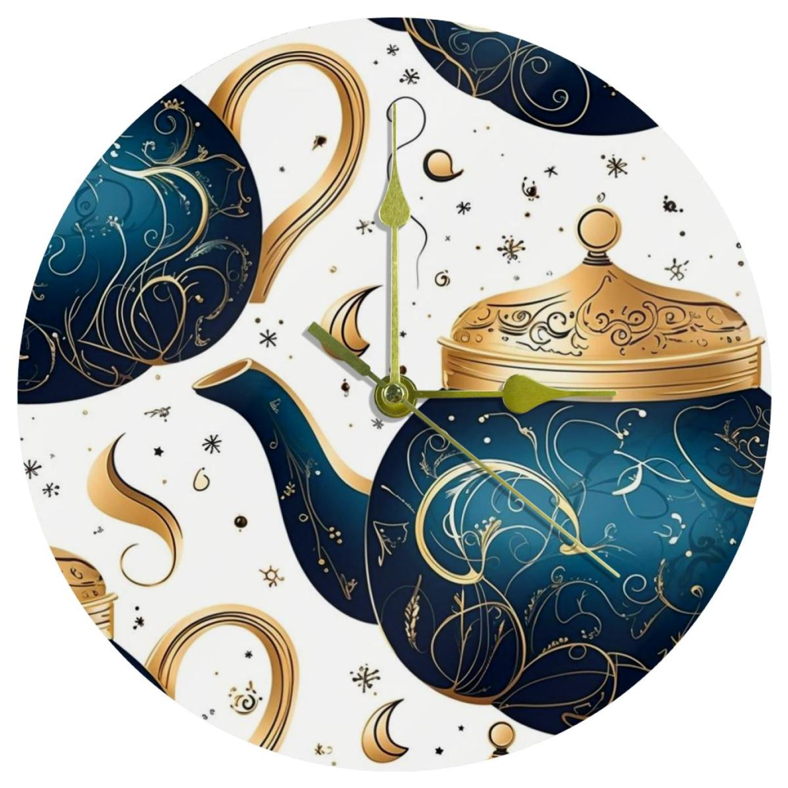 Arabic teapot Acrylic Circular Wall Clock - Elegant Timepiece for Home ...