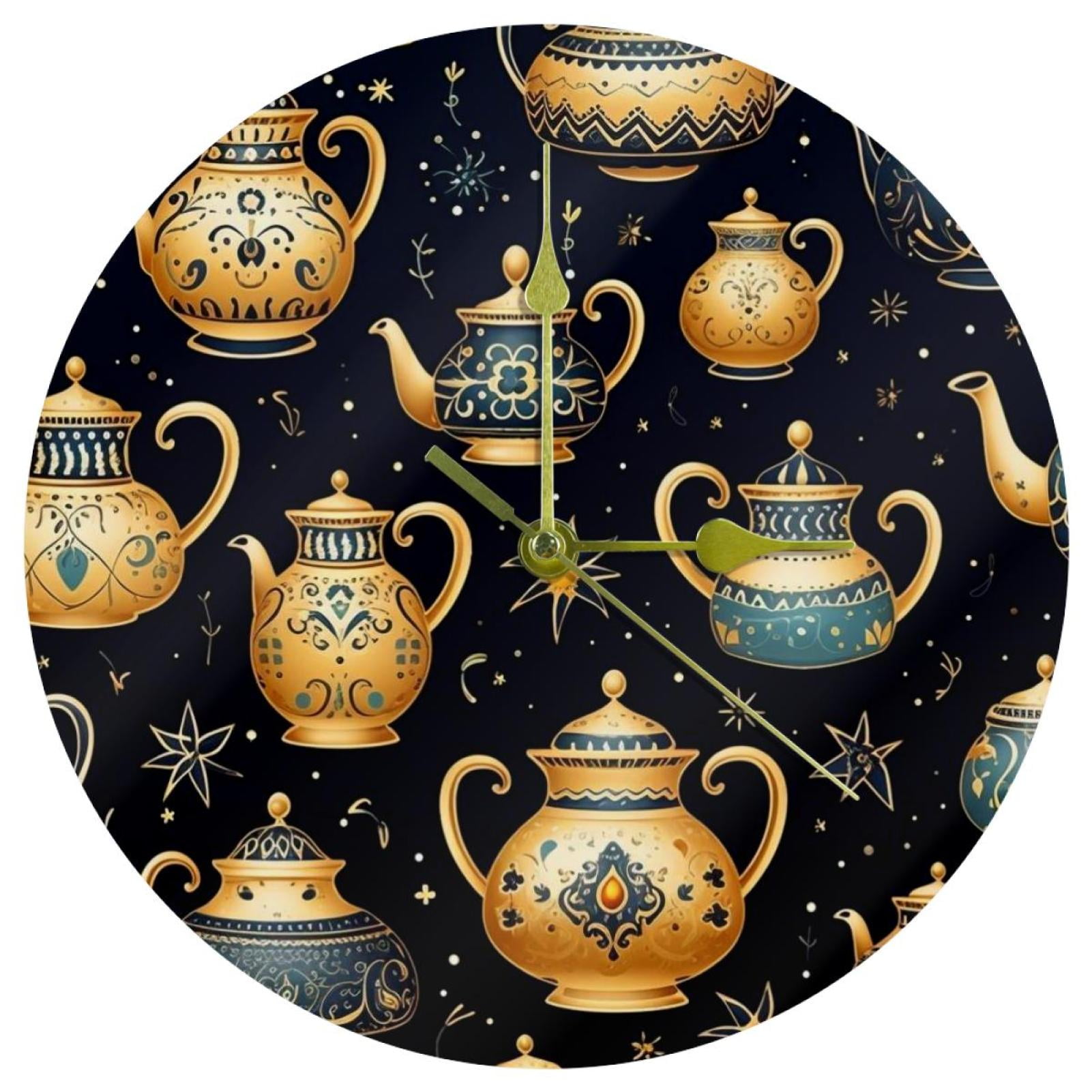 Arabic teapot Acrylic Circular Wall Clock - Stylish Timepiece for your ...