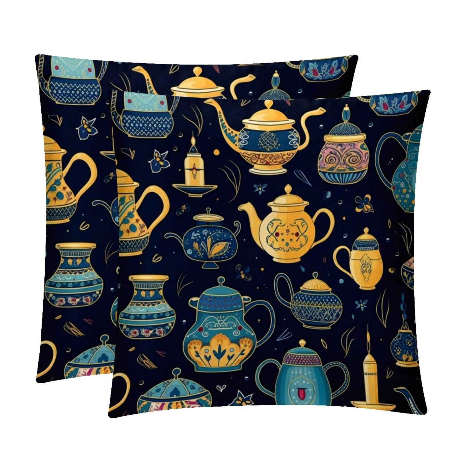 Arabic teapot Luxurious Velvet Throw Pillow Covers with Unique Patterns ...
