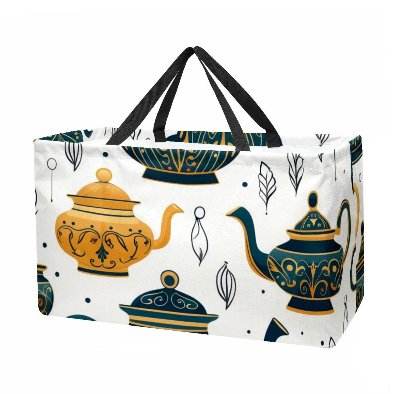 Arabic teapot Reusable Foldable Picnic Basket Tote Bag Large Capacity ...