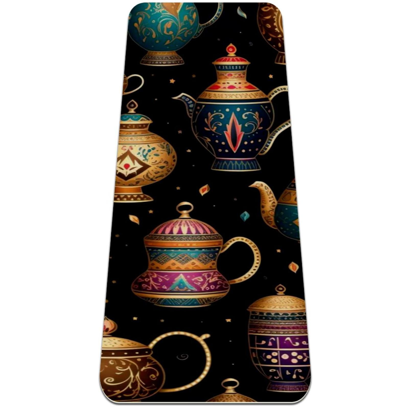 Arabic teapot TPE Yoga Mat - 6mm Thick :Durable, Lightweight, and Odor ...