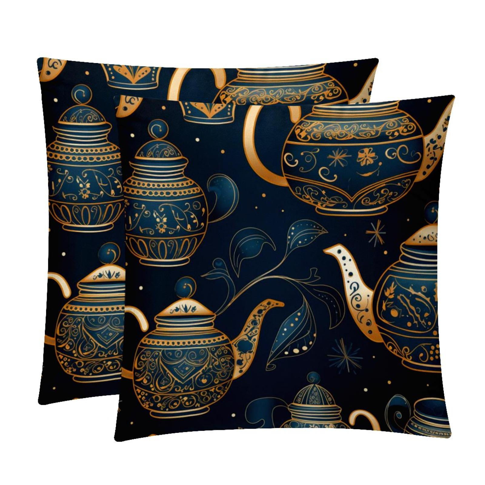 Arabic teapot Throw Pillow Covers Covers Set of 2, Velvet Cushion Case ...