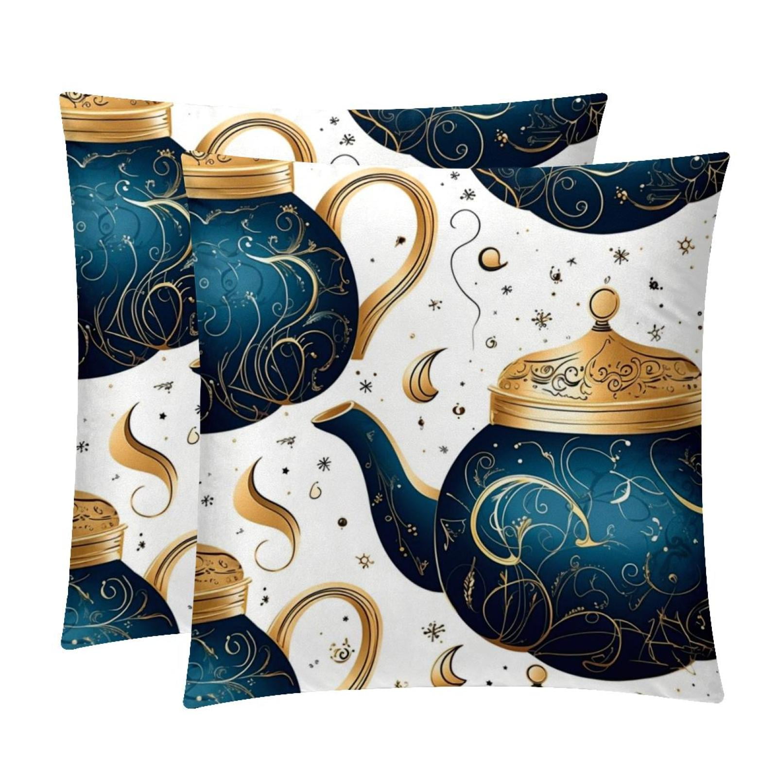 Arabic teapot Velvet Throw Pillows Set of 2 - Decorative Pillows with ...