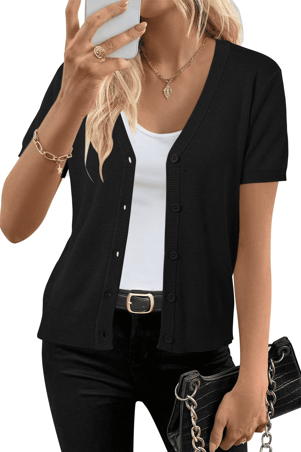 Arach&Cloz Women's Wool Blend Summer Business Casual Cardigan Sweaters ...