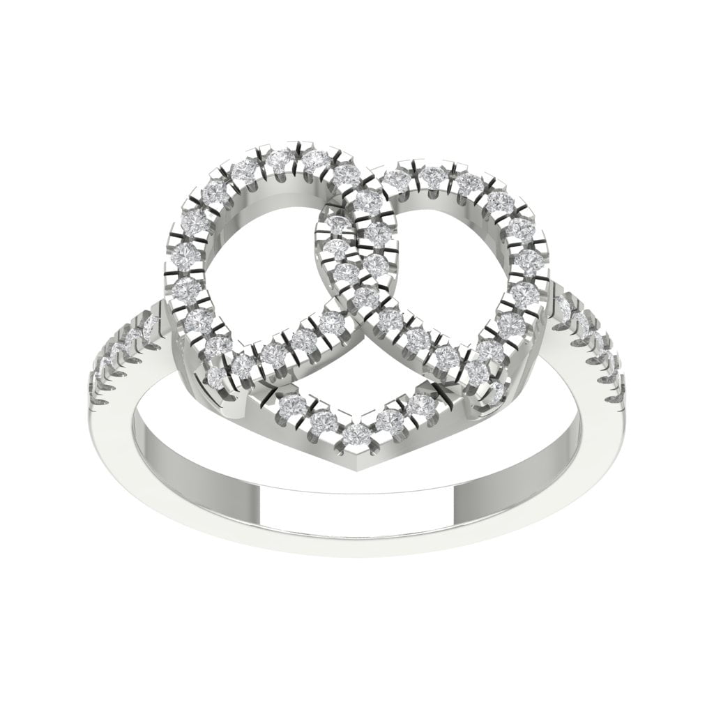 Araiya 10K White Gold Interlink Join Diamond Band Ring (1/3 cttw, I-J ...