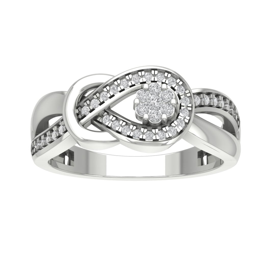Araiya 14K White Gold Diamond Infinity Ring for Women (1/4 cttw, I-J ...