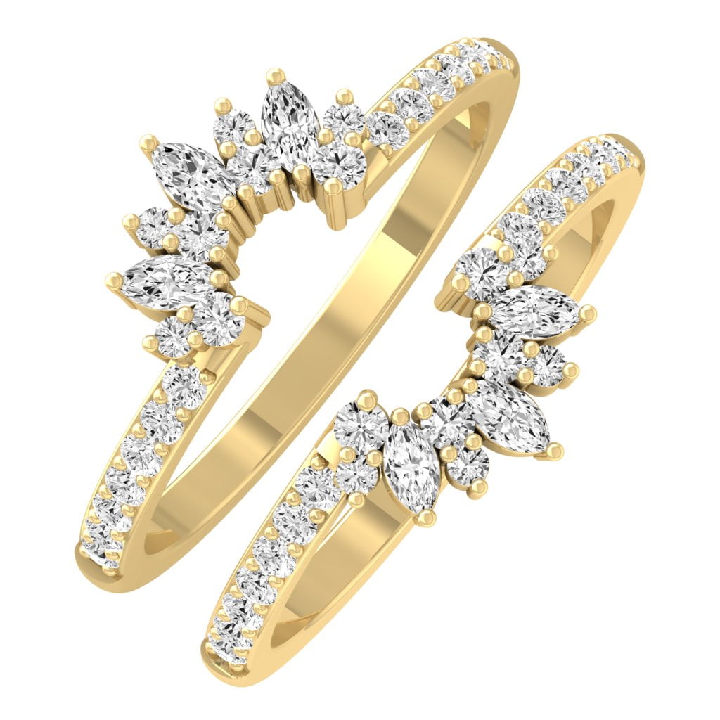 Araiya Fine Jewelry 10K Yellow Gold Marquise and Round Shape Diamond ...