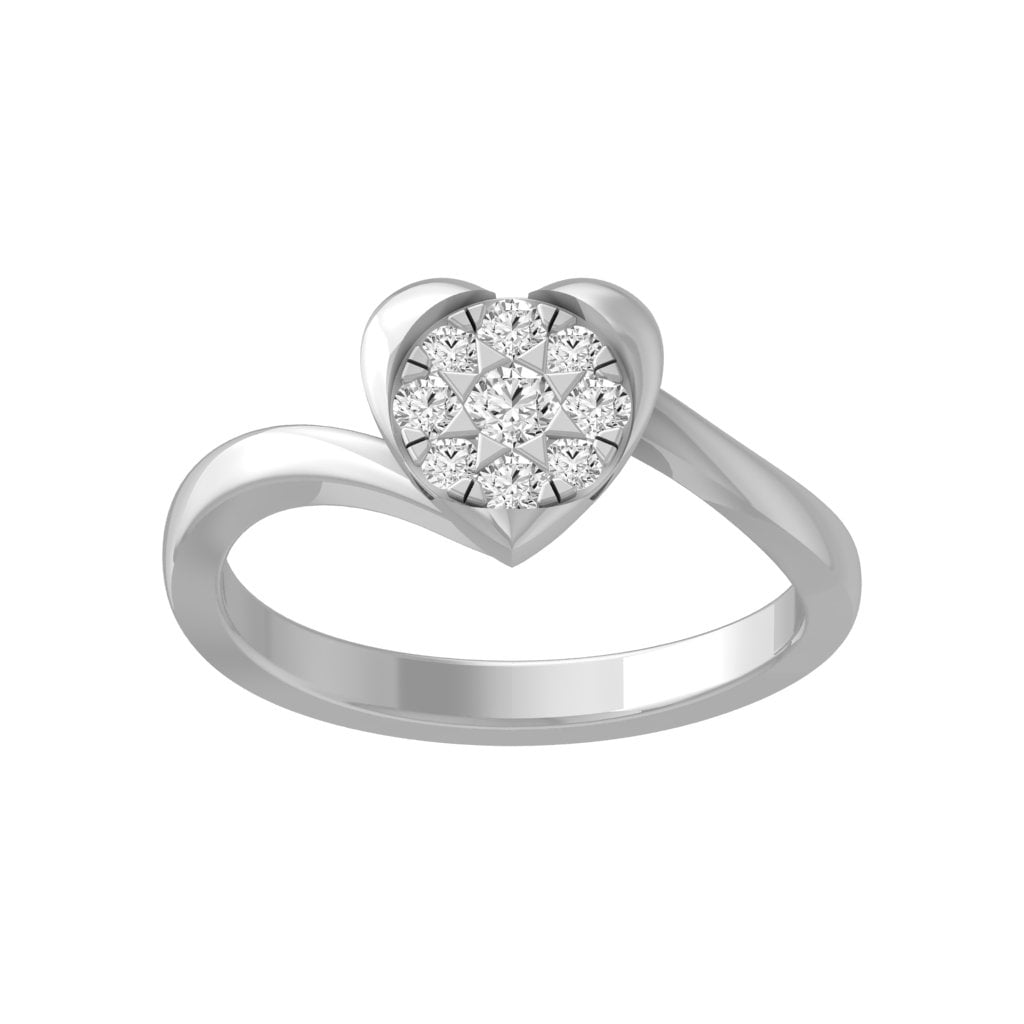 Araiya Fine Jewelry 14K White Gold Round-shape Lab Grown Diamond Heart ...