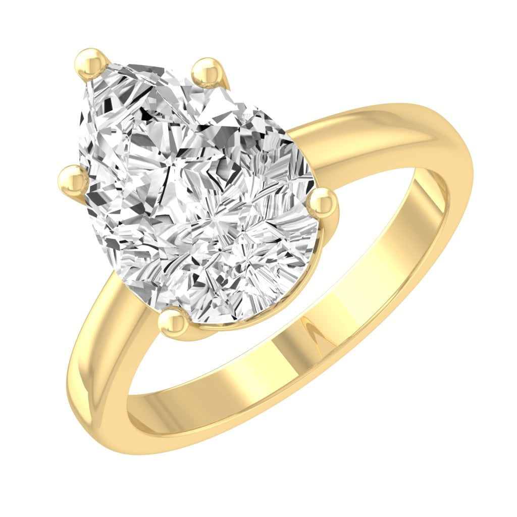 Araiya Fine Jewelry 4 Carat Fancy Cut Lab Grown Diamond Prong-Set Pear ...