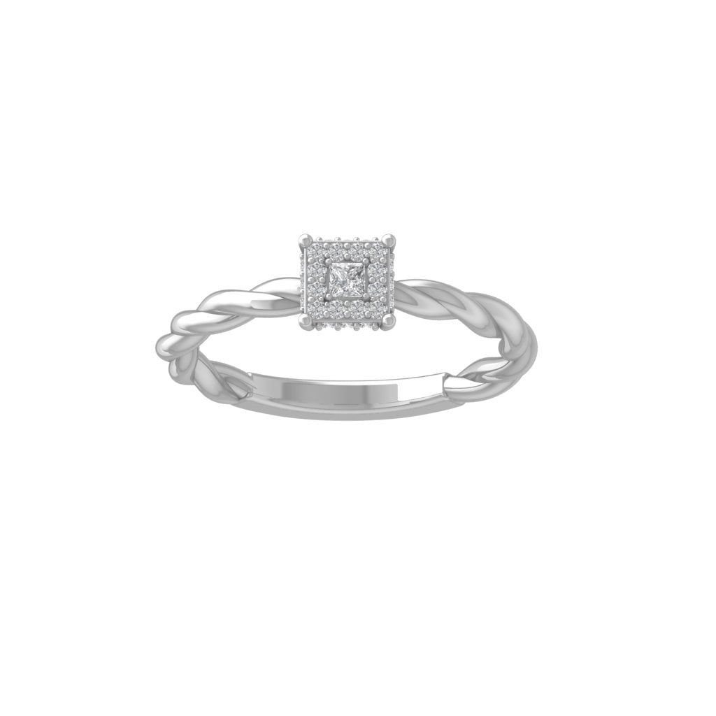 Araiya Fine Jewelry 14K White Gold Princess and Round shape Lab Grown ...