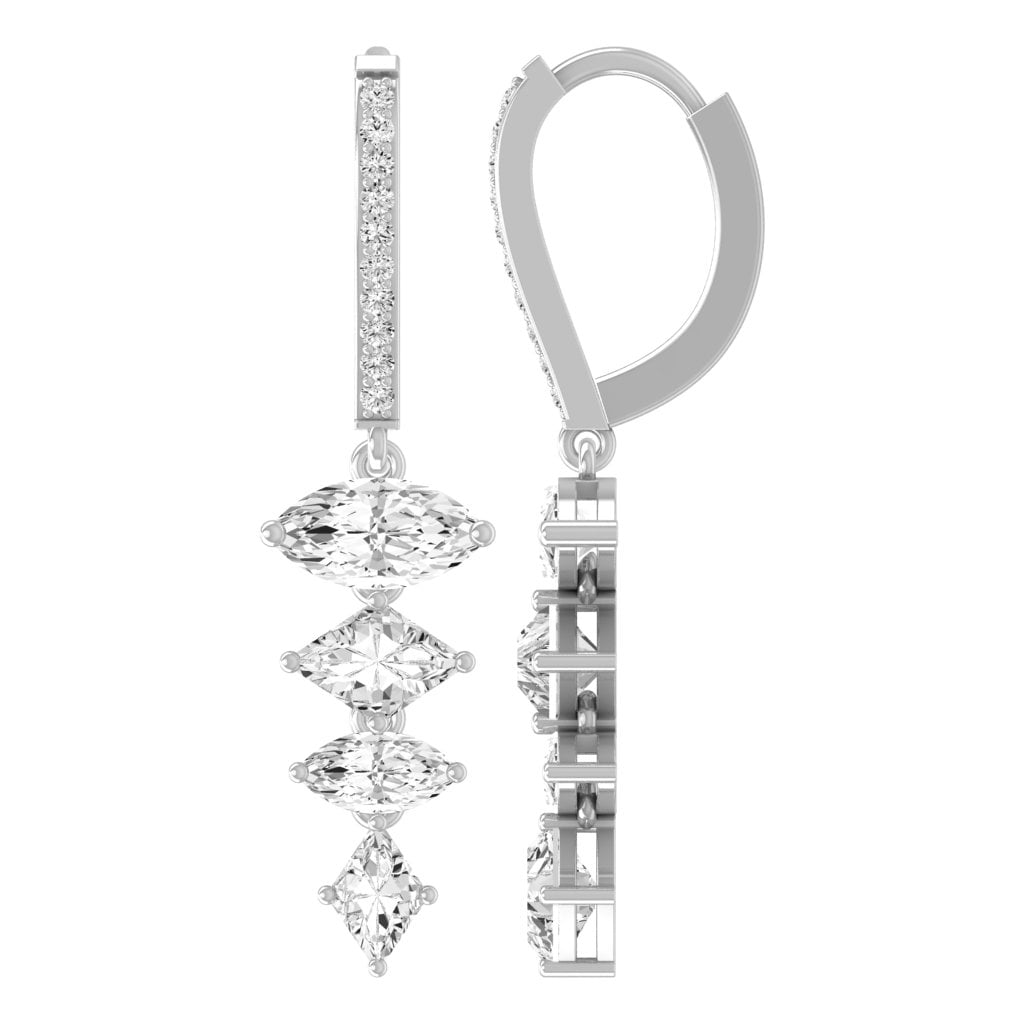 Araiya Fine Jewelry Sterling Silver Lozenge, Marquise and Round Shaped ...