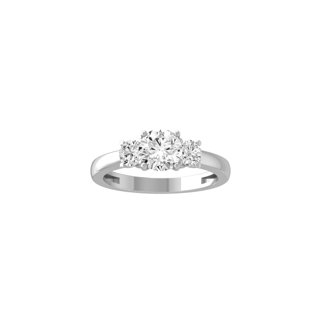 Araiya Fine Jewelry Sterling Silver Round-shape Lab Grown Diamond Three ...