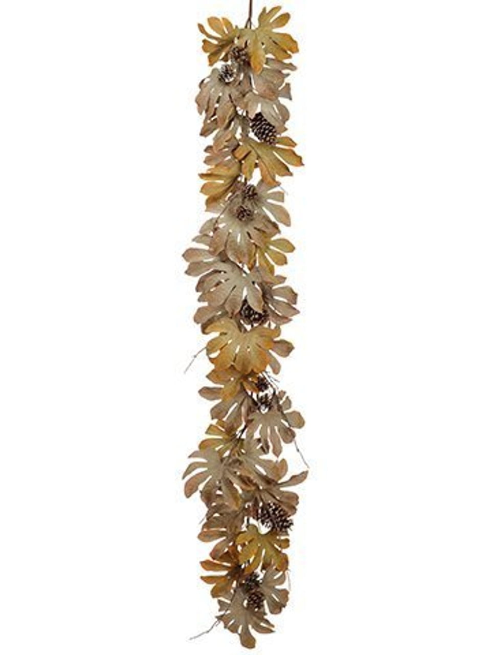 Aralia 6ft Artificial Polysilk Faux Greenery Fake Pine Cones Garland ...