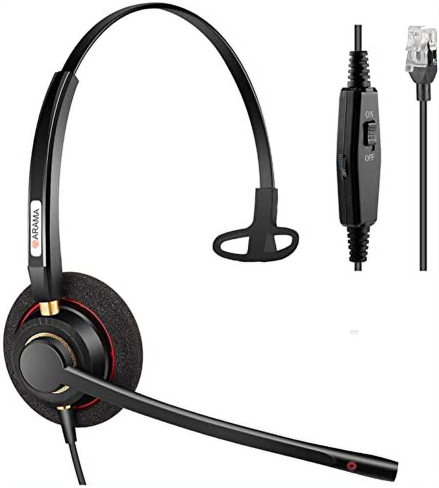 Arama Phone Headset RJ9 with Noise Canceling Mic Telephone Headset ...