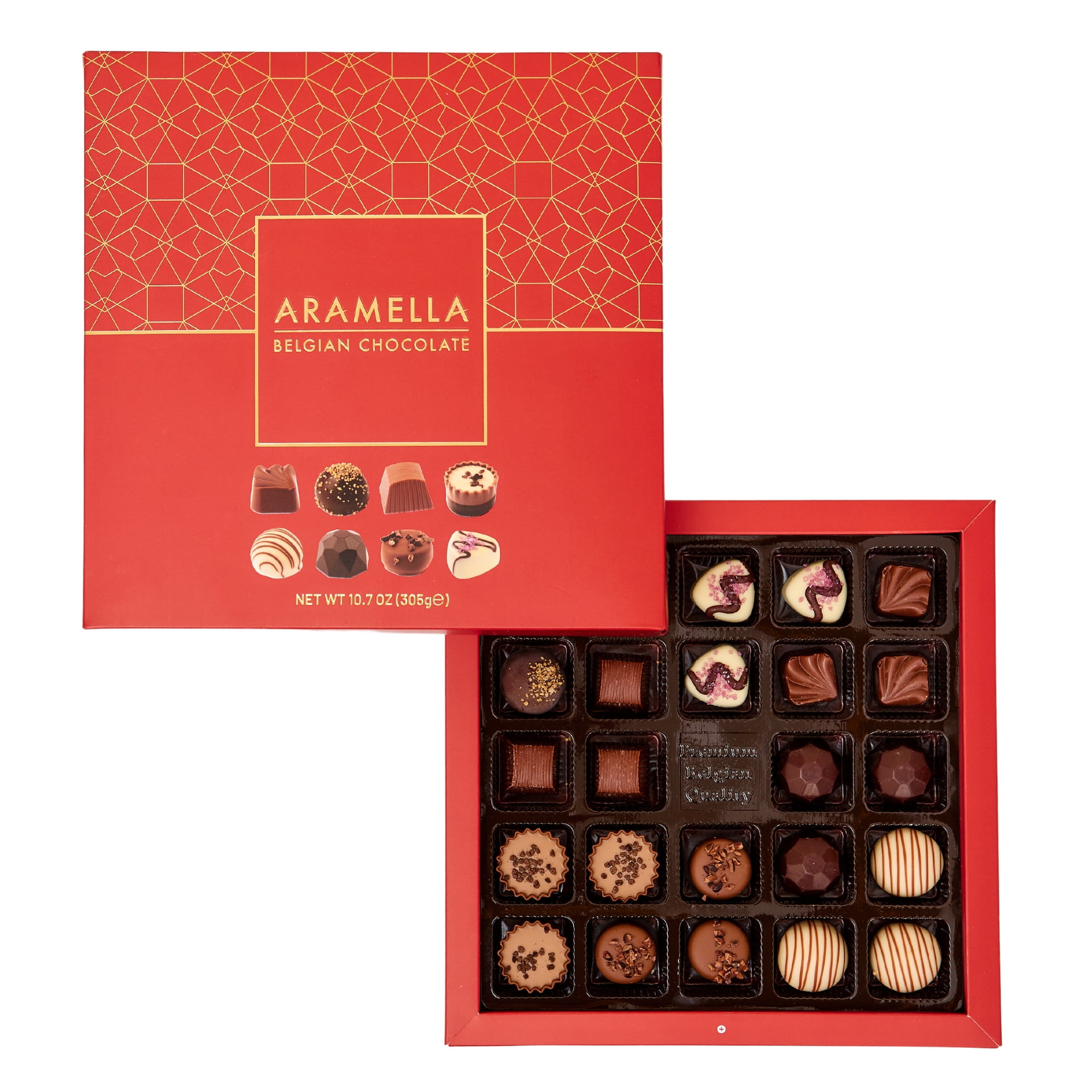 Aramella Belgian Chocolate Red Box (24 Pieces / 10.7oz / 305g ...