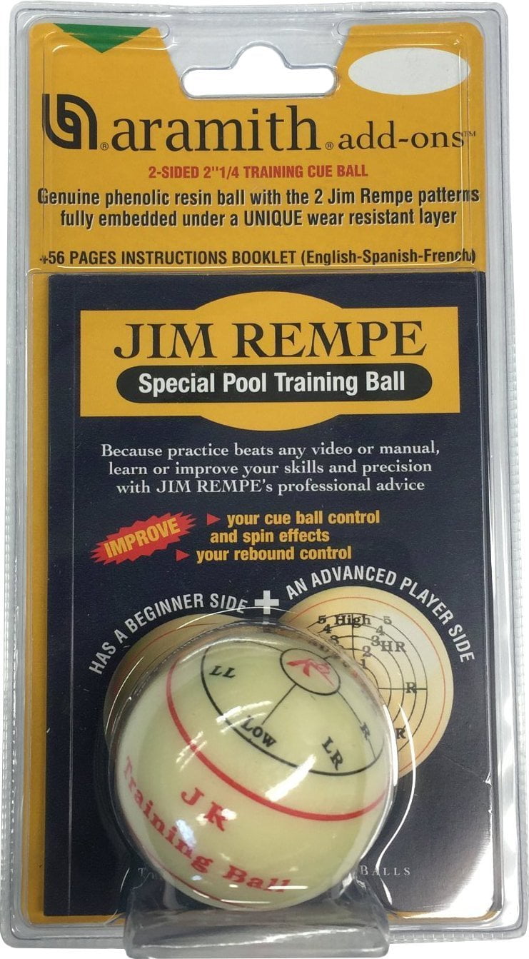 Aramith 2-1/4" Billiards Pool Practice Ball: Jim Rempe Training Cue ...