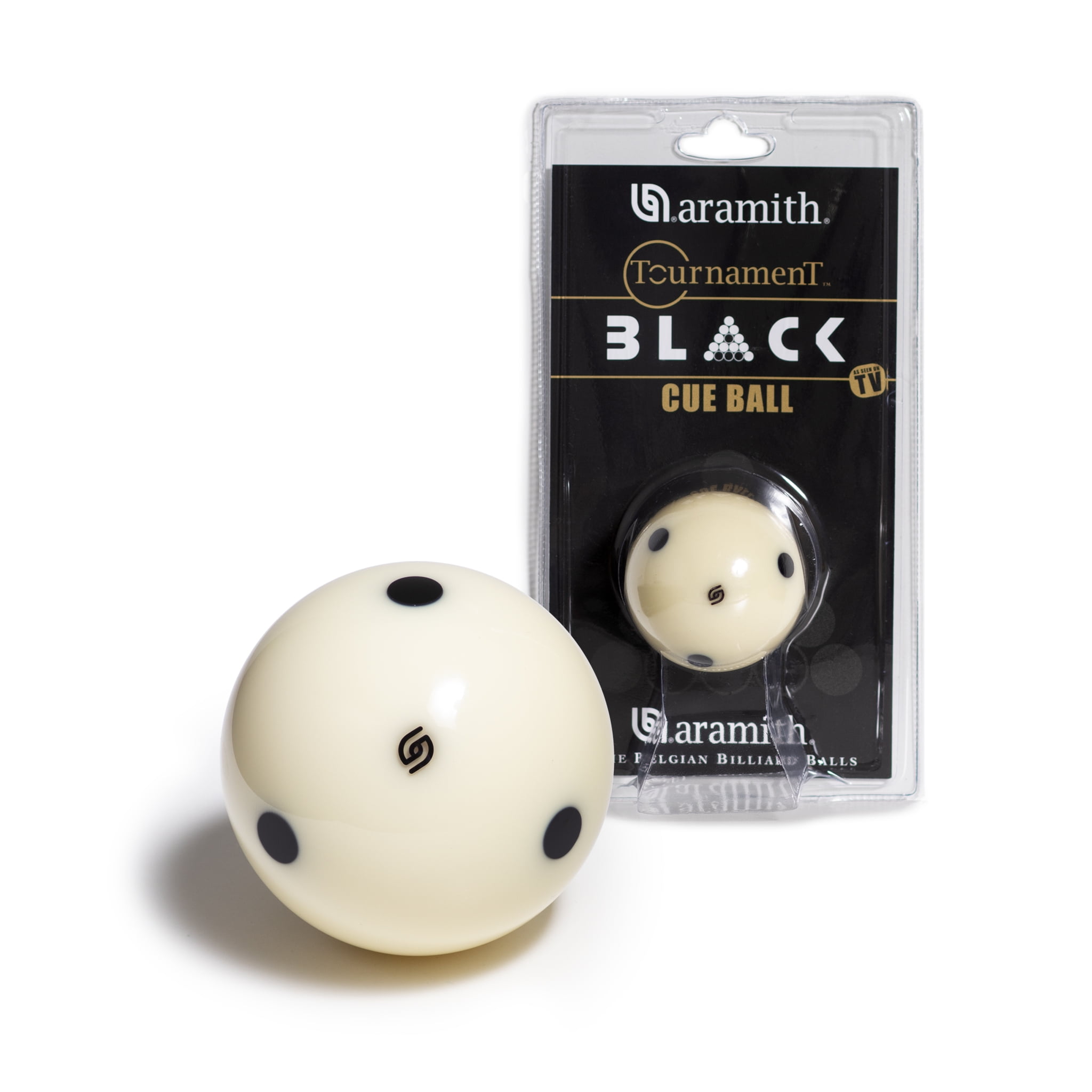 Aramith Tournament Black Billiard Pool Cue Ball 2 1/4" 6 Black Dots in ...