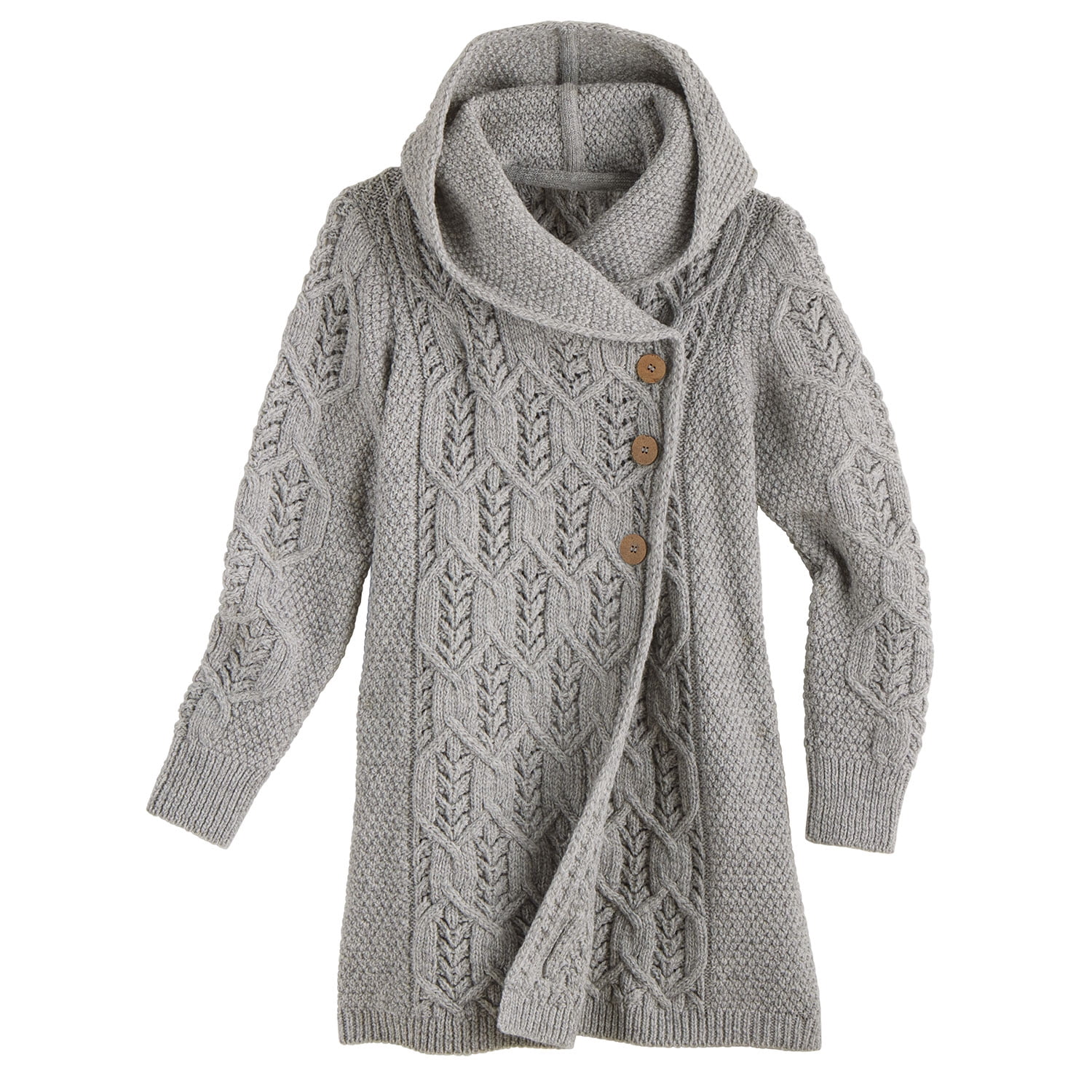Aran Leaf Coat - Gray - Medium - Walmart.com