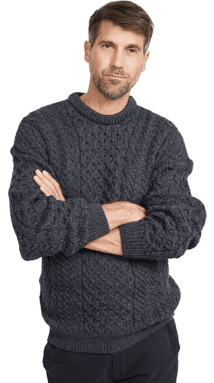 Aran Woollen Mills Men's 100% Wool Irish Cable Knit Aran Woollen Mills Men's 100% Wool Irish Cable Knit