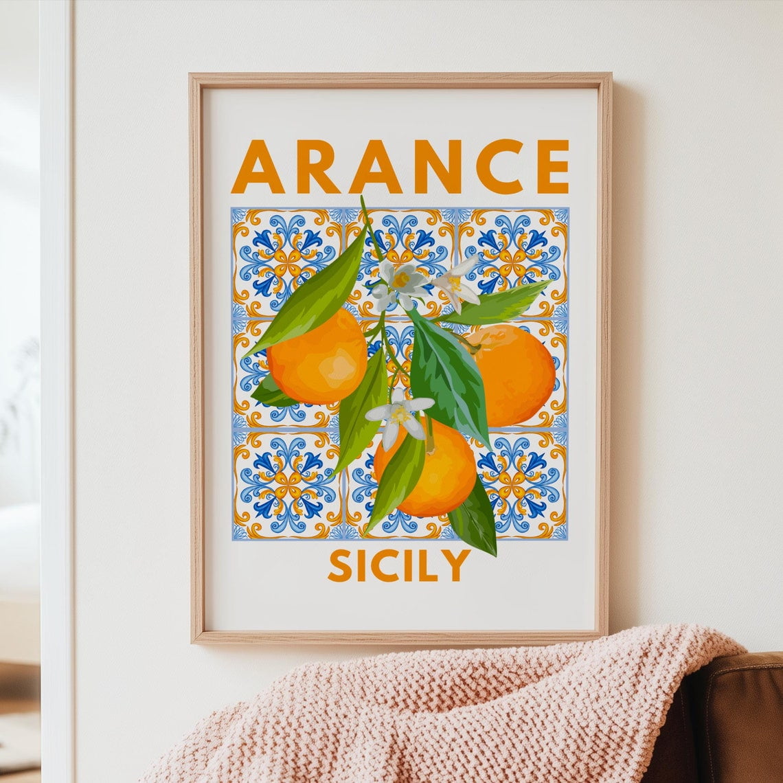 Arance Sicily Print, Sicilian Orange Branch, Italian Themed Poster ...
