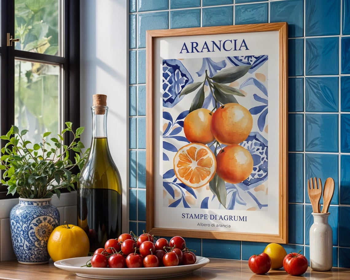 Arancia Orange Wall Art Mediterranean Citrus Italian Kitchen Decor ...