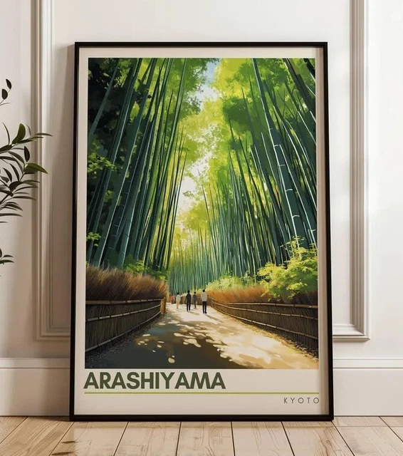 Arashiyama Travel Poster - Japan Wall Art Print Illustration Poster ...