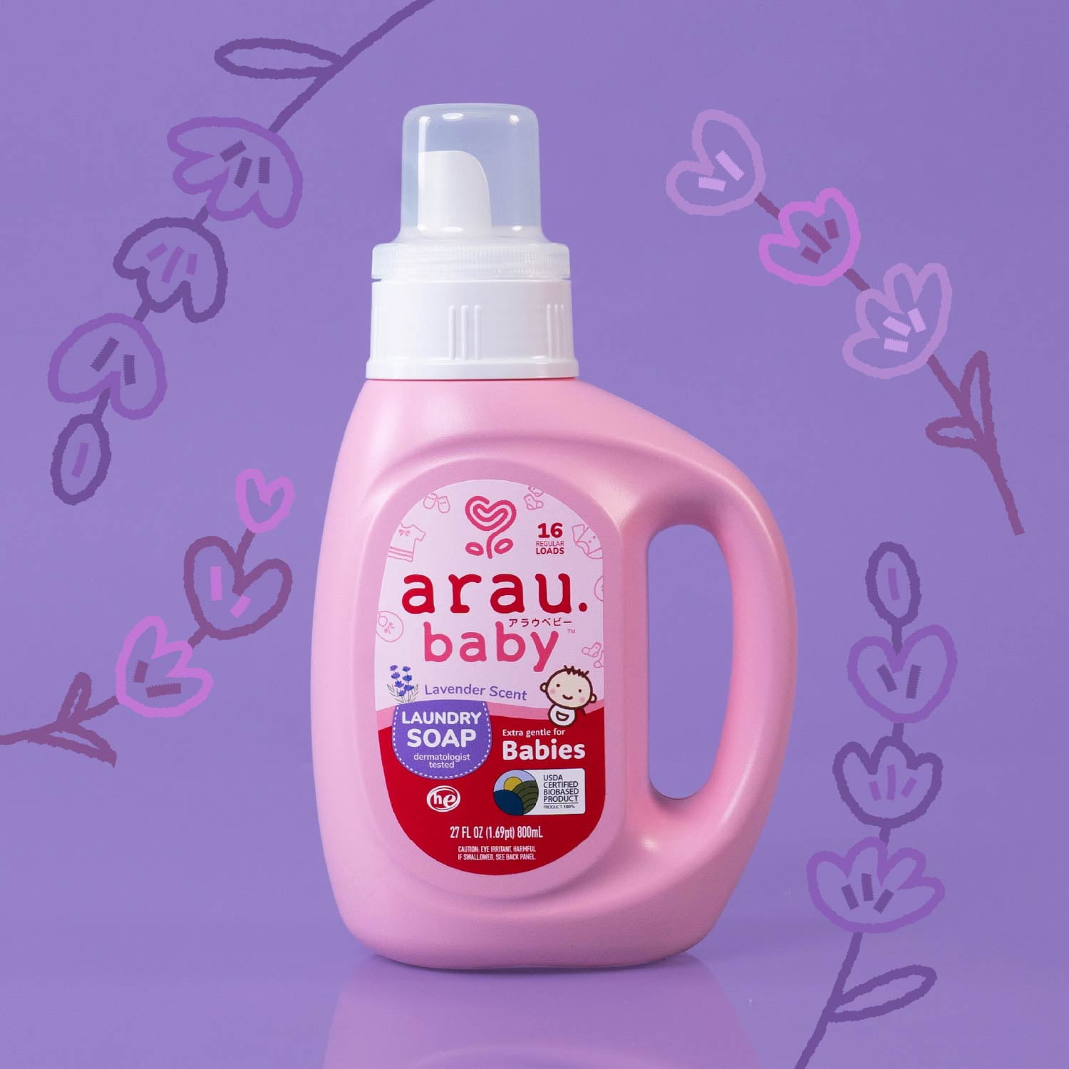 Arau Baby Laundry Soap, 27 fl oz, Plant Based, No Additives, Sensitive ...