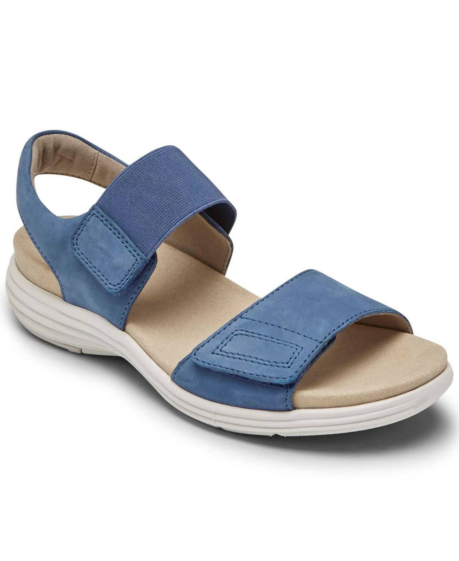 Aravon Women's Blue Leather Beaumont Strappy Slingback Sandals ...