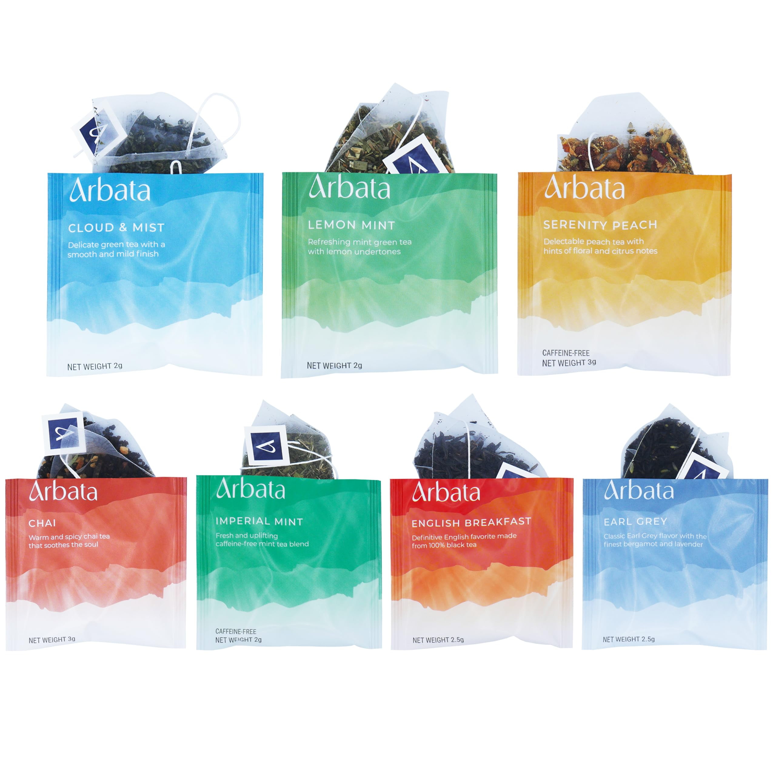 Arbata Assorted Artisinal Tea OKA4 Sampler (14 Pyramid Tea Bags) Chai ...