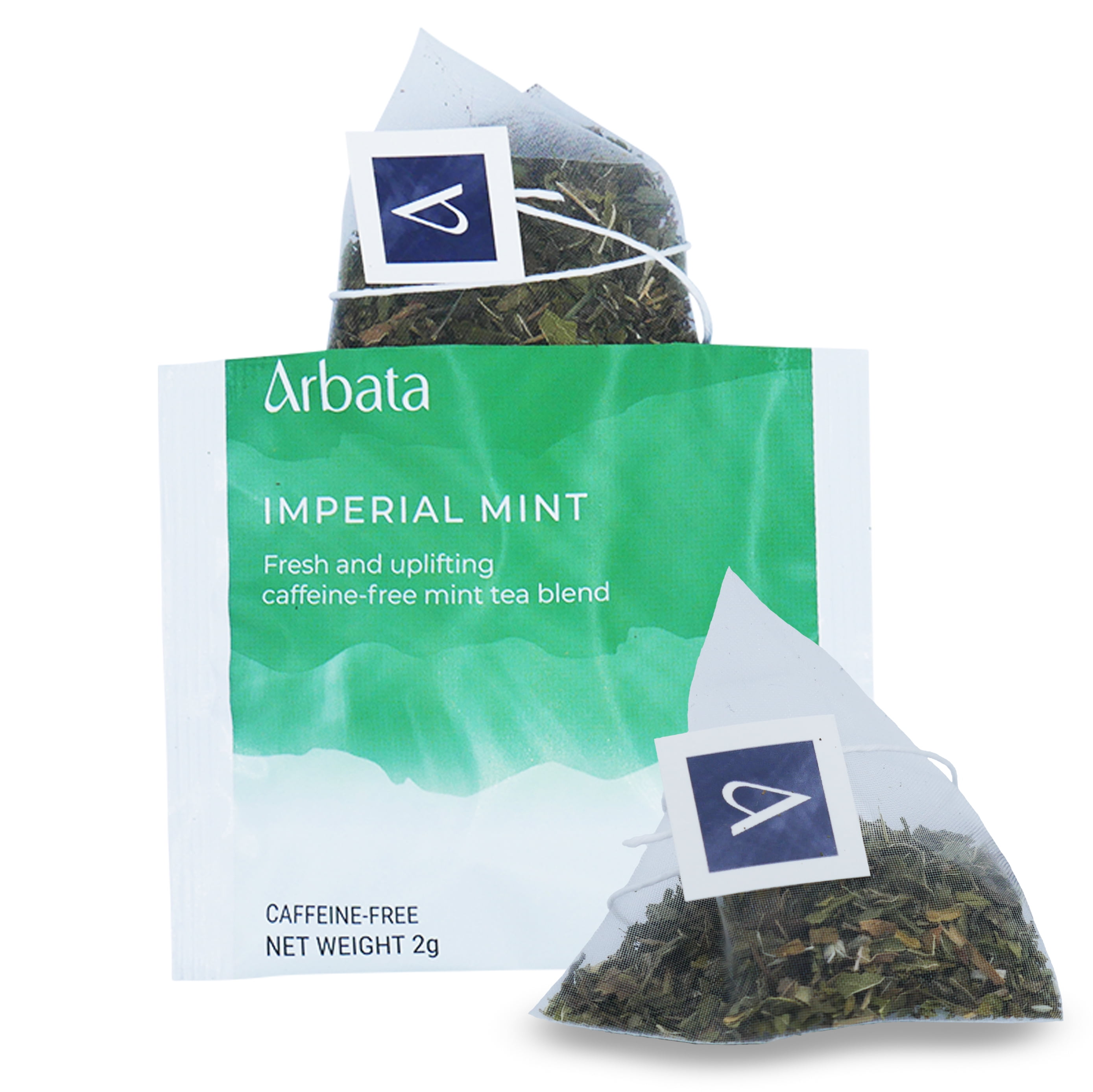 Arbata Imperial Mint Tea, 24 Pyramid Tea Bags Decaf Herbal Tea ...