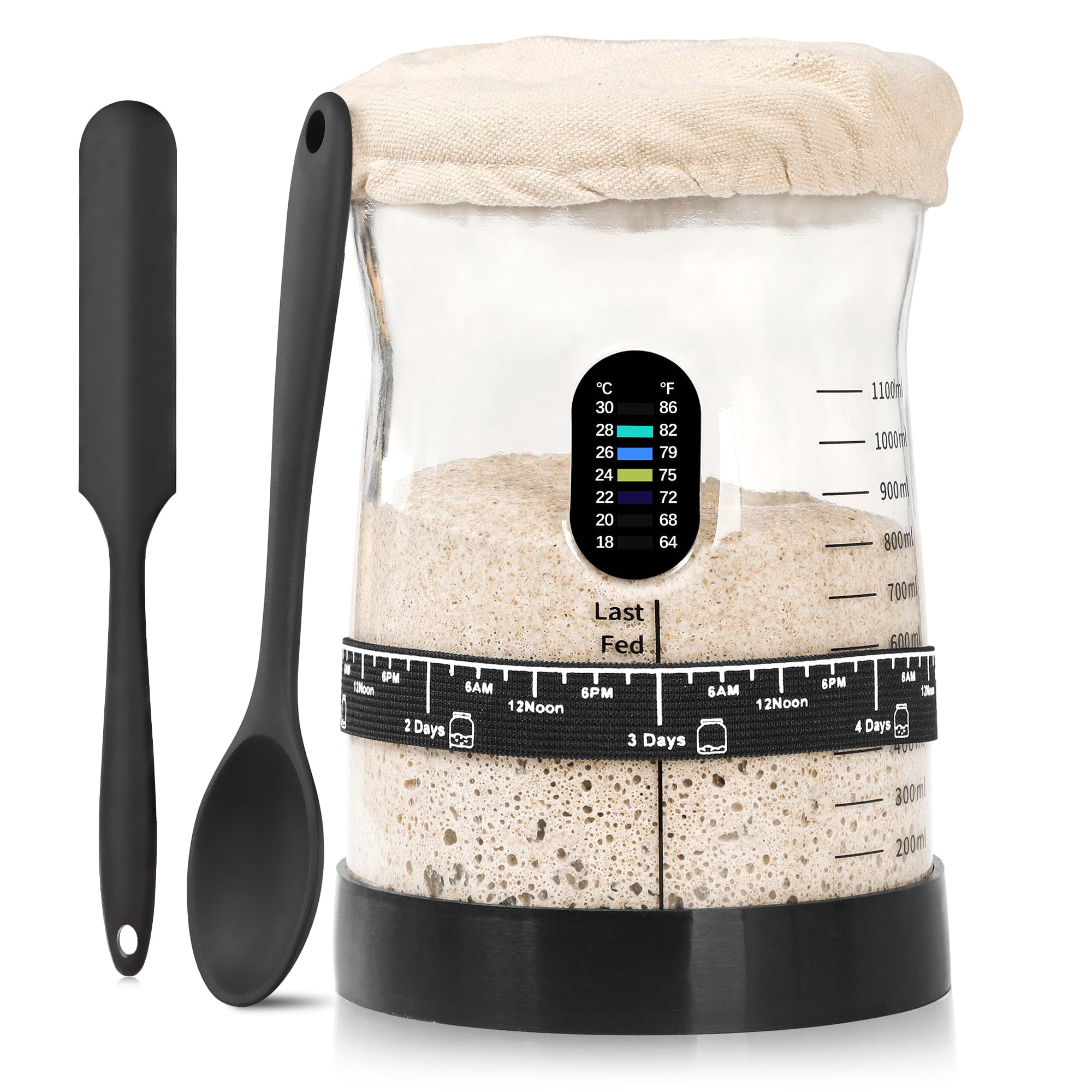Arbnic Sourdough Starter Kit GGA1 -50 Oz Wide Bore and Large Capacity ...