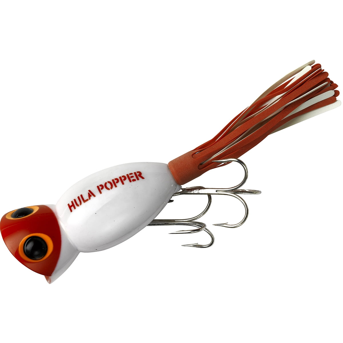 Arbogast Hula Popper 1/4 oz Fishing Lure - White/Red Head - Walmart.com
