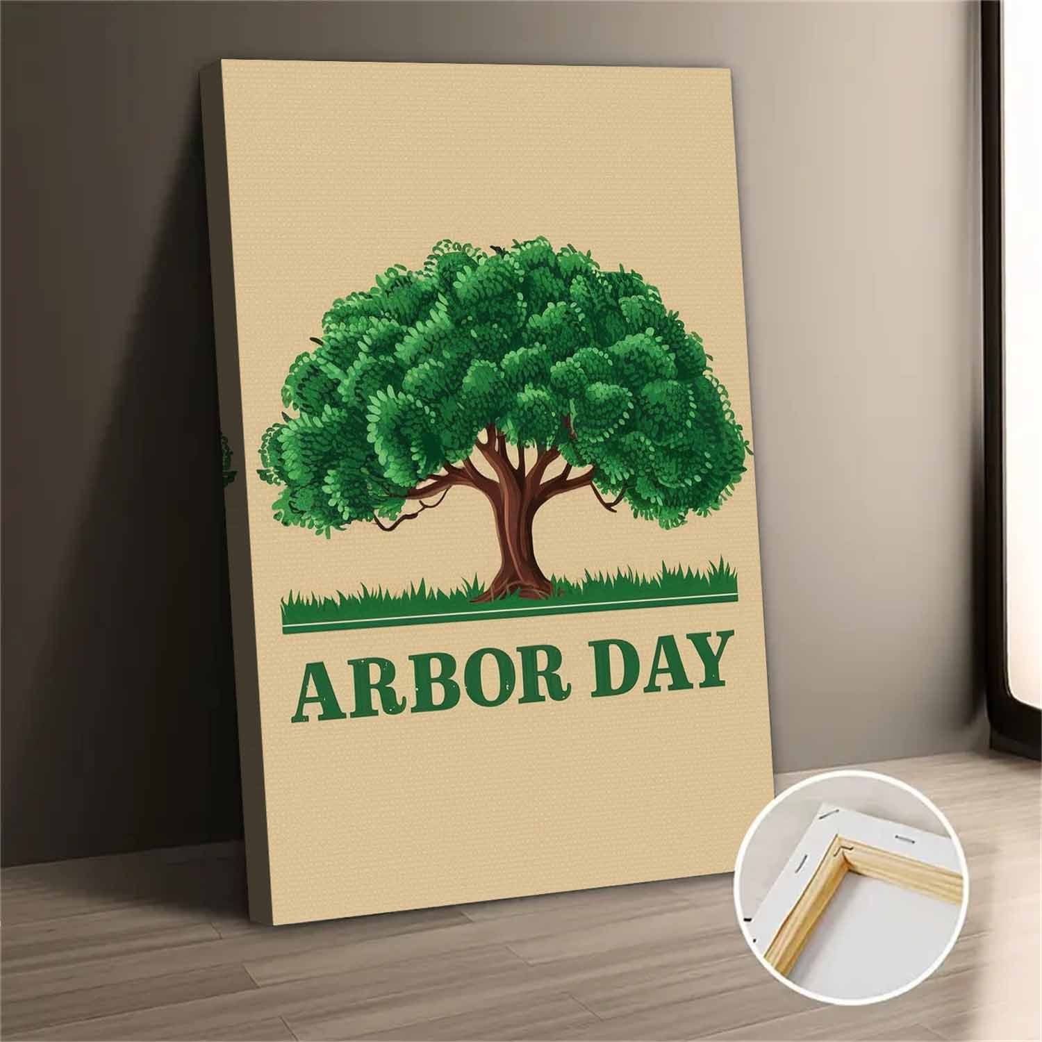 Arbor Day Canvas Wall Art - Green Tree Print Wall Decor for Bedroom ...